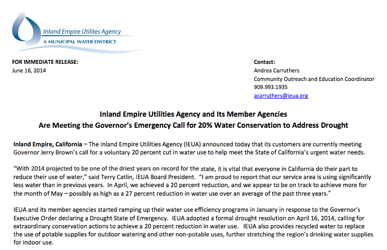 Inland Empire Utilities Agency and Its Member Agencies Are Meeting the ...